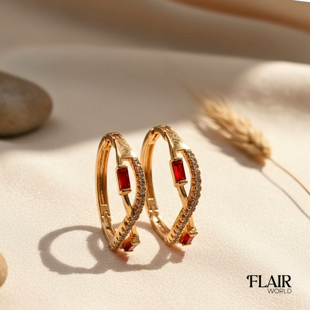 Ruby Red Round Hoops – Flairworld.pk