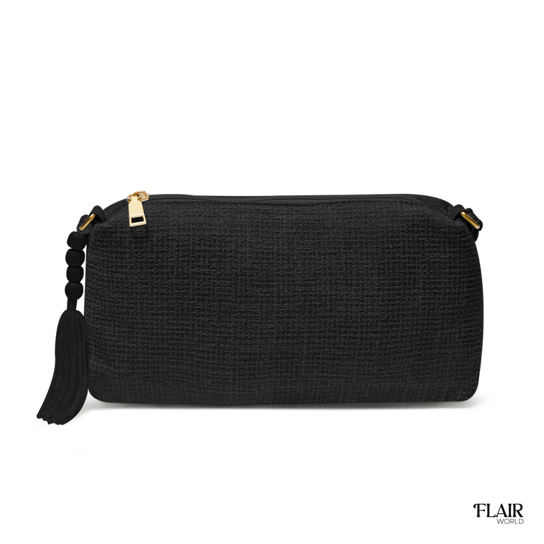 Ellen Black Baguette Jute Bag Flairworld pk ellen-black-baguette-jute-bag-flairworld-pk
